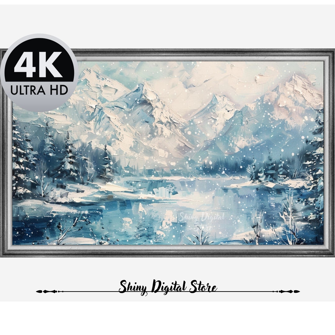 Winter Picture Frame Vintage Winter Snow Landscape Digital Download ...