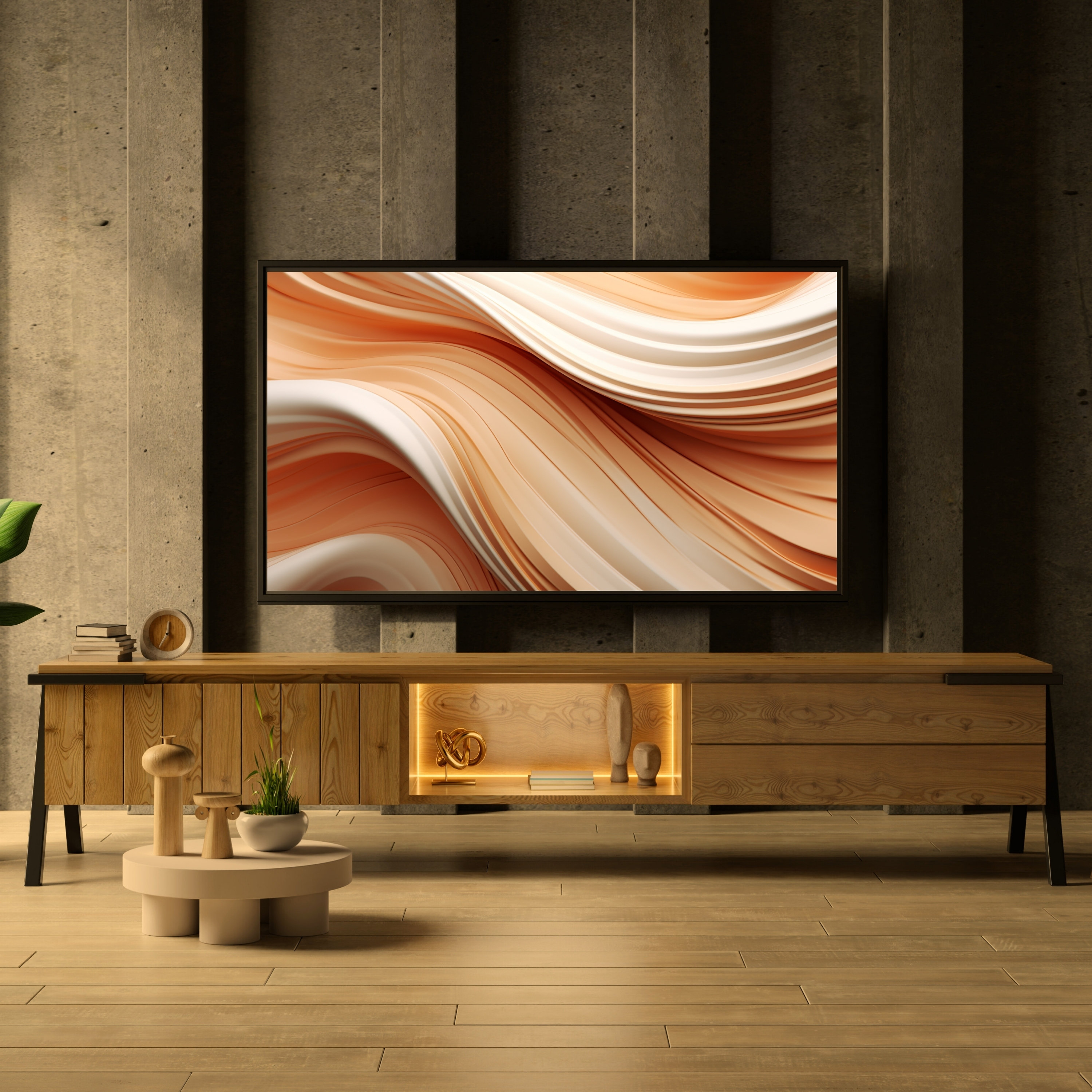 Abstract FRAME TV Art Digital Download Modern Frame Tv Art File Brown ...