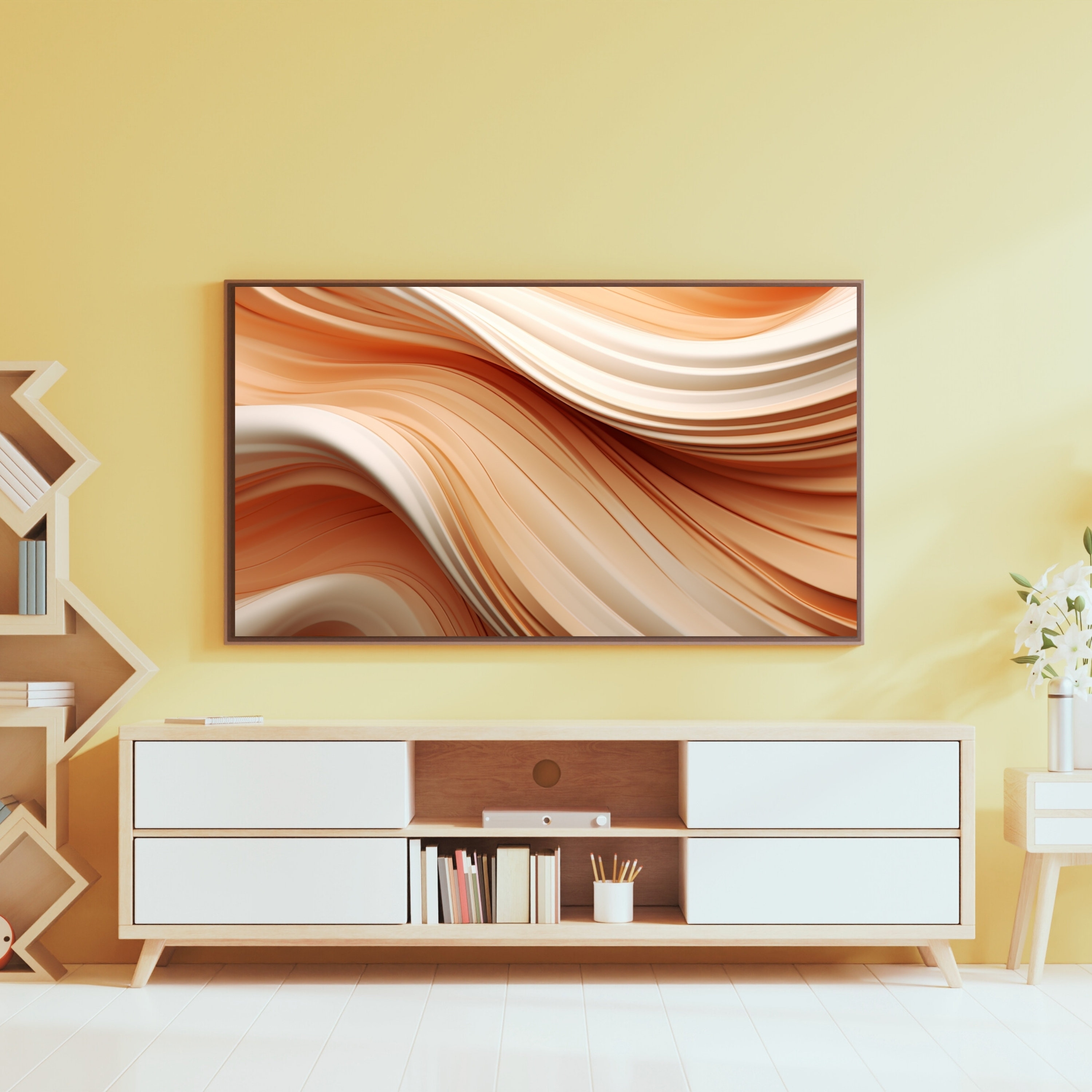 Abstract FRAME TV Art Digital Download Modern Frame Tv Art File Brown ...