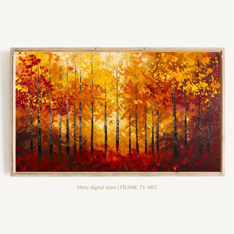 Frame TV Art Fall Downloadable Impressionist Painting | Autumn Leaves ...