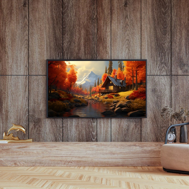 Fall Frame TV Art Vintage Autumn Landscape Oil Painting Art DIGITAL ...