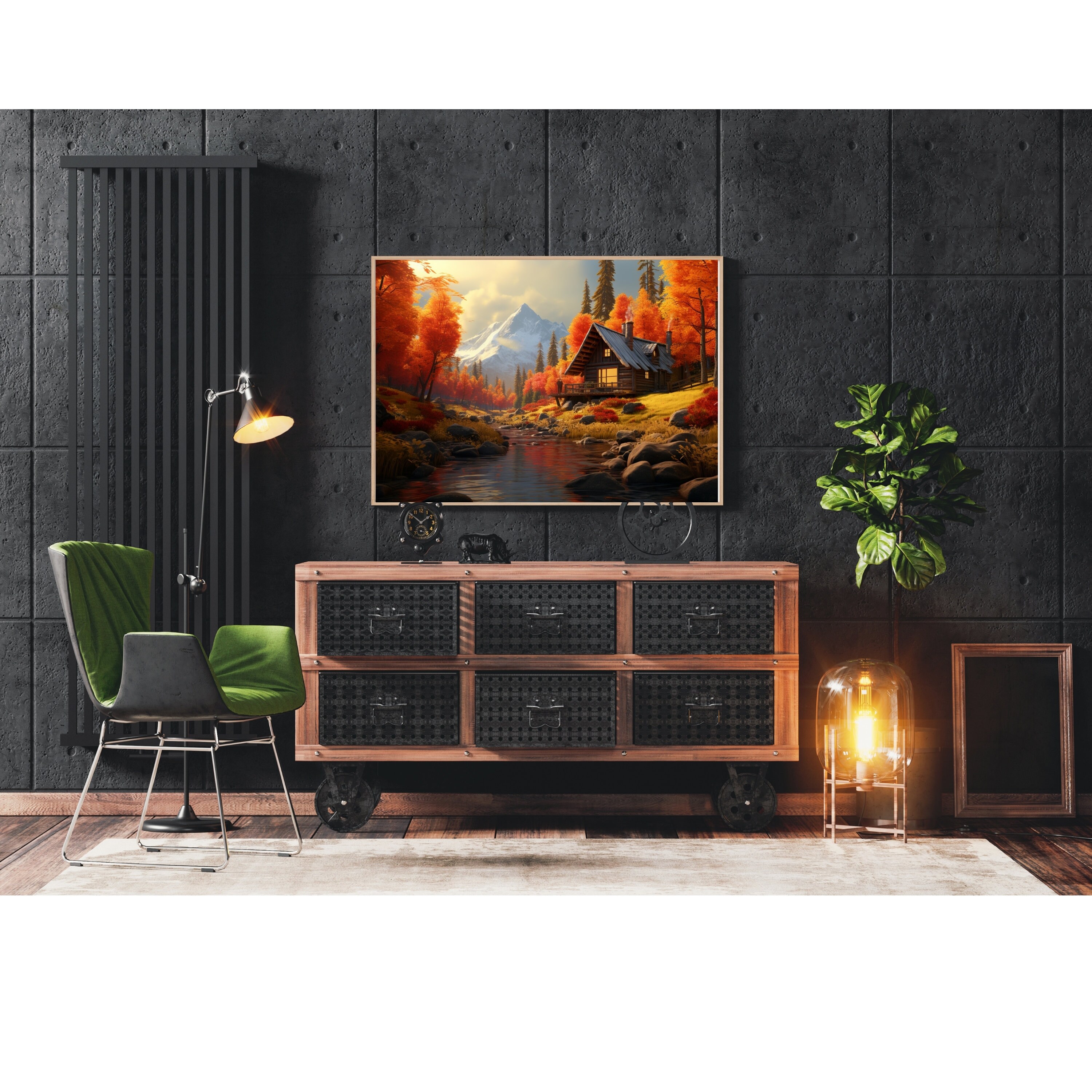 Fall Frame TV Art Vintage Autumn Landscape Oil Painting Art DIGITAL ...