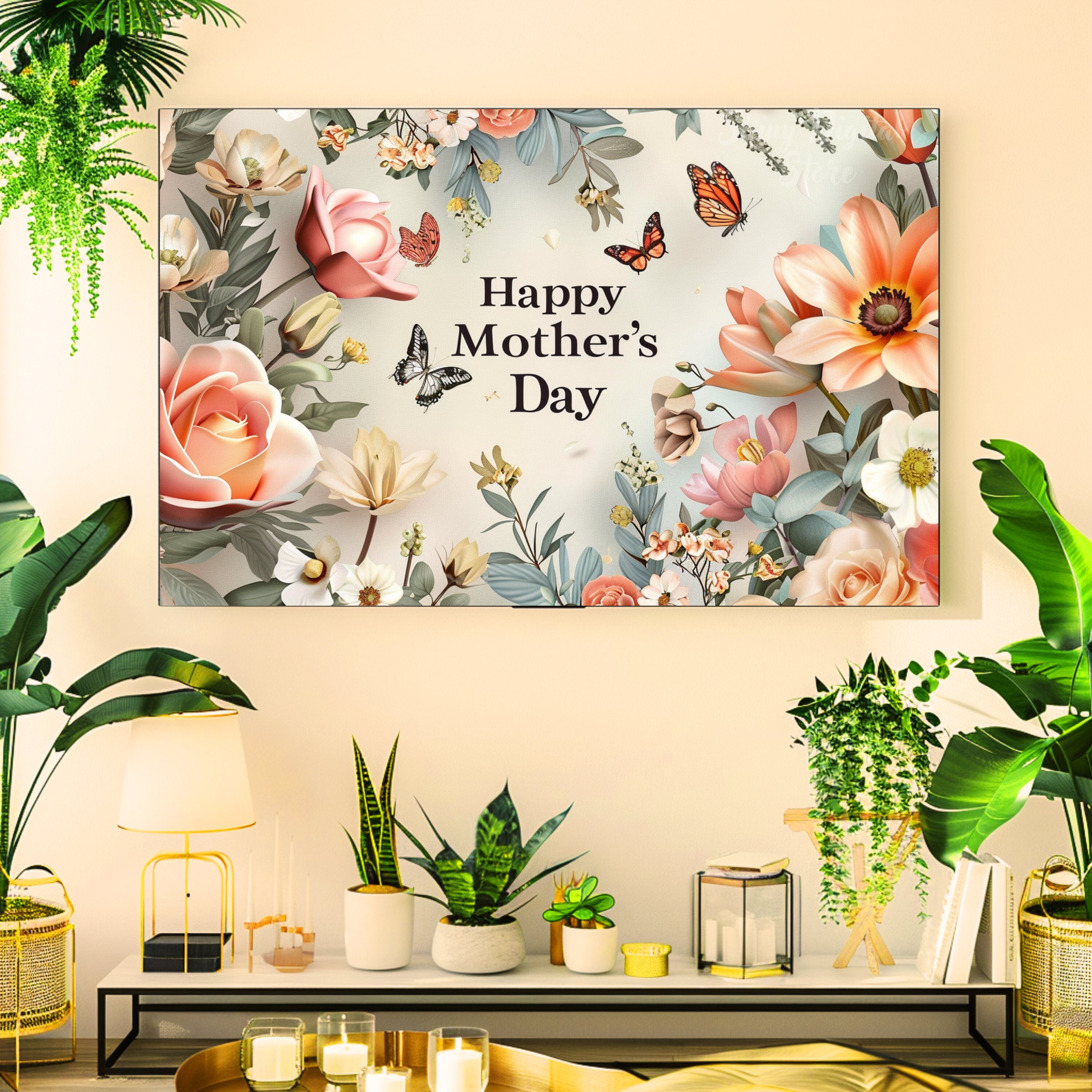 Happy Mothers Day 2024, Mothers Day Frame, Picture Frame Tv Art Mothers ...