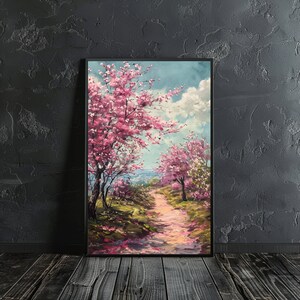Spring Print, Spring Landscape Printable Art, Landscape Print, Vintage ...