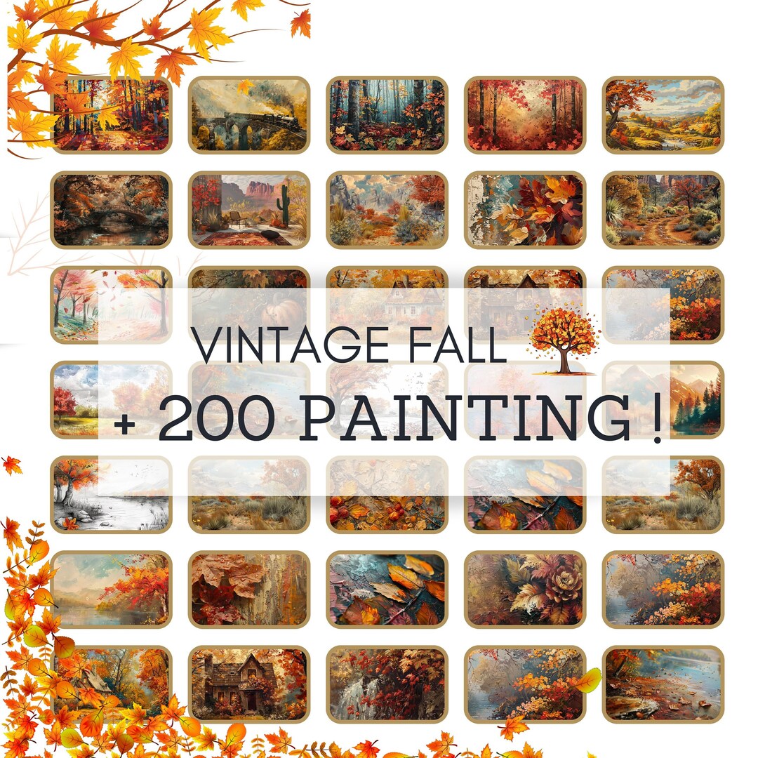 Picture Frame Bundles, FALL BUNDLE - 200 Digital Files, Autumn Scenery ...