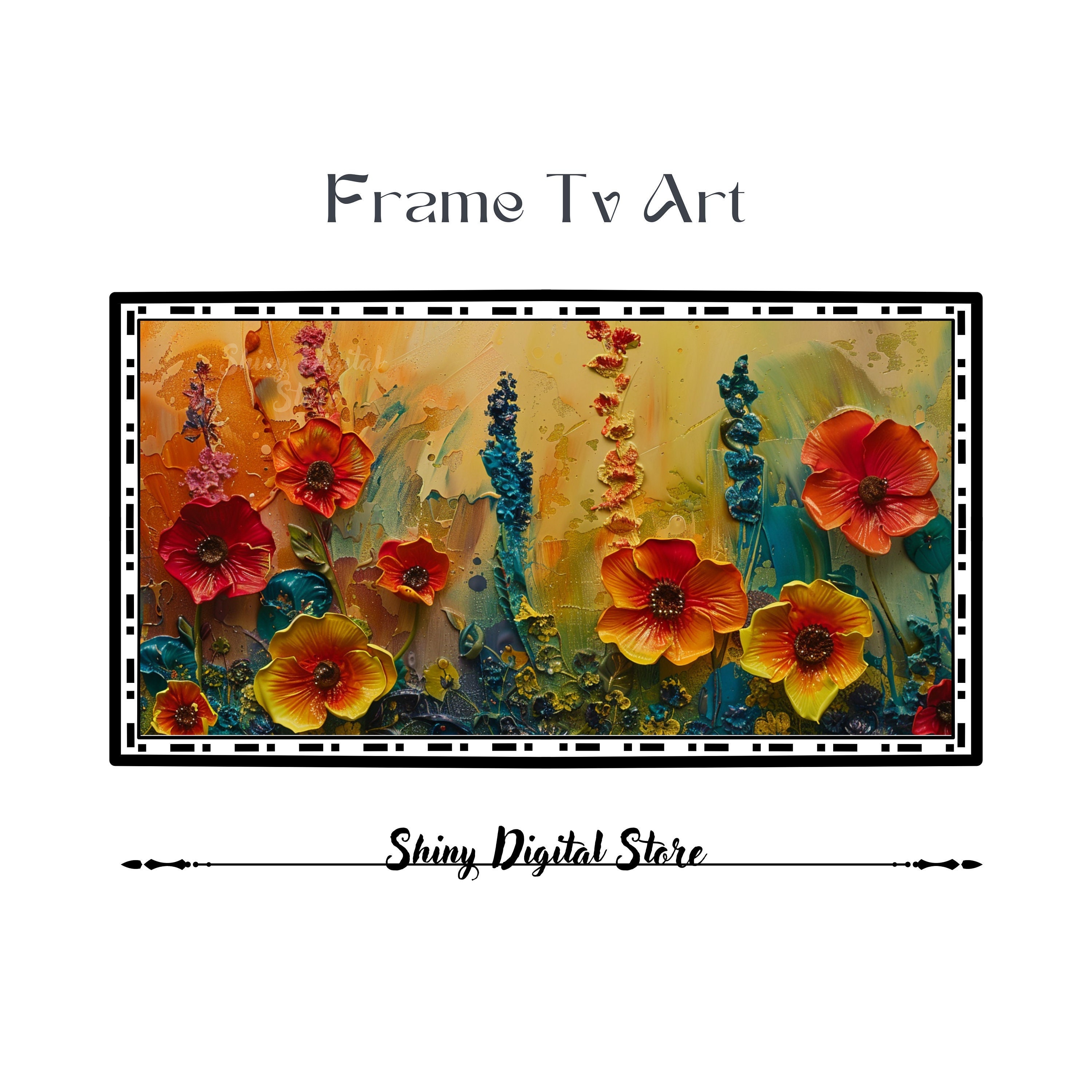 Spring Photo Frame Wildflowers 3D Acrylic Style Samsung TV Art Wall Art ...