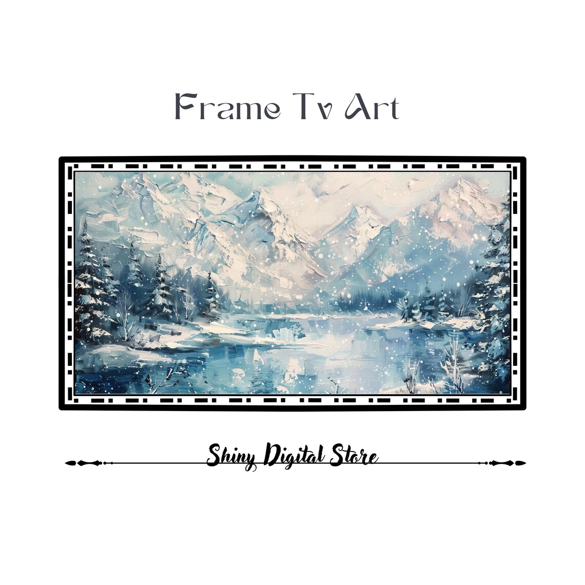 Winter Picture Frame Vintage Winter Snow Landscape Digital Download ...
