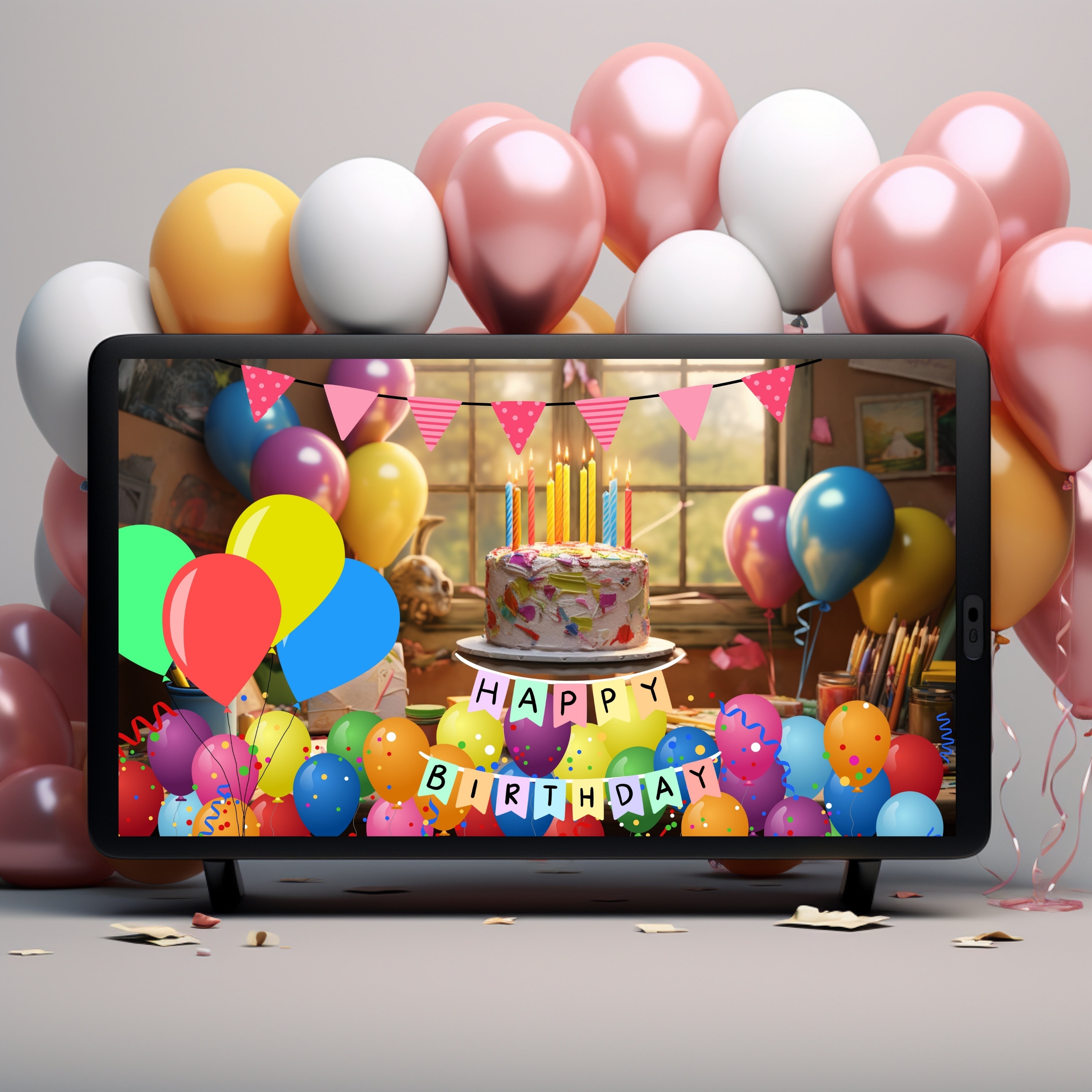 Samsung Frame TV Art Birhday happy Party Digital Download for Frames ...