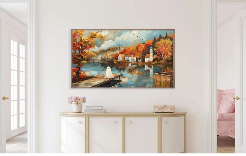 Frame TV Halloween Art Ghost Art for TV Digital Download Neutral Toned ...