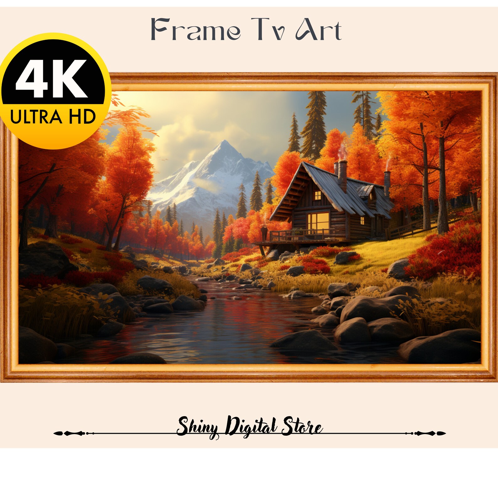 Fall Frame TV Art Vintage Autumn Landscape Oil Painting Art DIGITAL ...