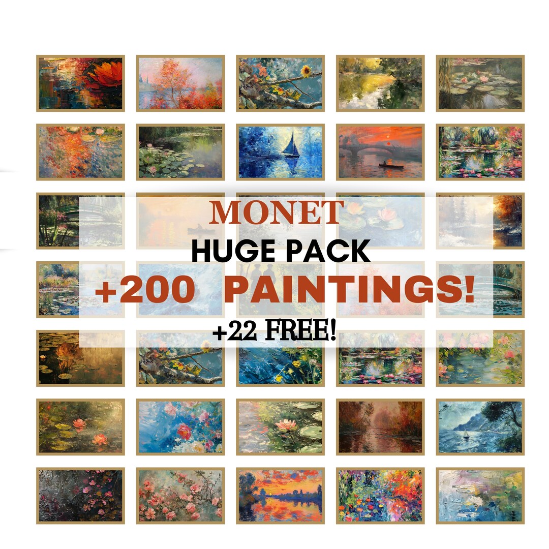 Picture Frame Bundles, Monet Art Collection | 200 Digital Paintings ...