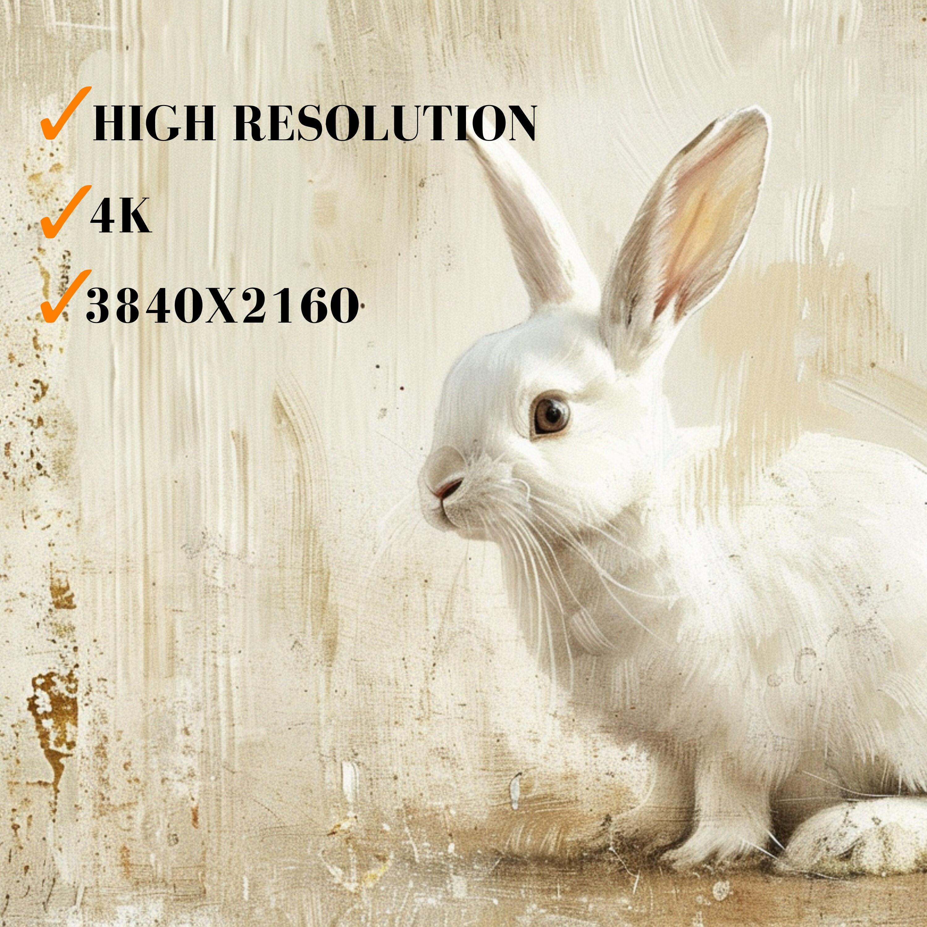 Easter FRAME TV Art White Rabbit, Easter Bunny Tv Art Neutral, Rustic ...