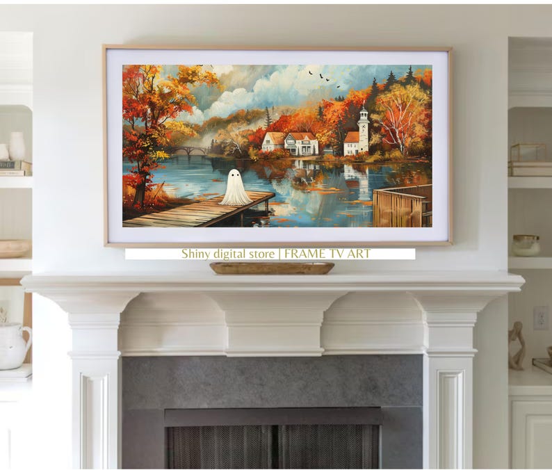 Frame TV Halloween Art Ghost Art for TV Digital Download Neutral Toned ...