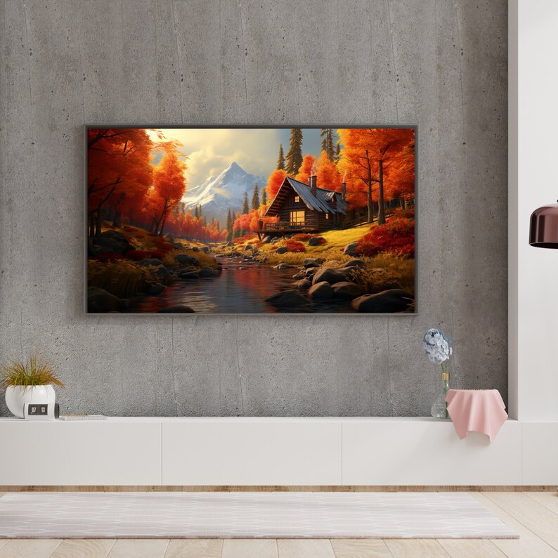 Fall Frame TV Art Vintage Autumn Landscape Oil Painting Art DIGITAL ...