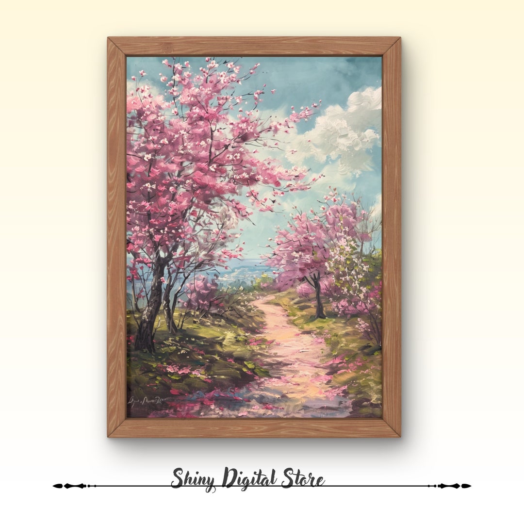 Spring Print, Spring Landscape Printable Art, Landscape Print, Vintage ...