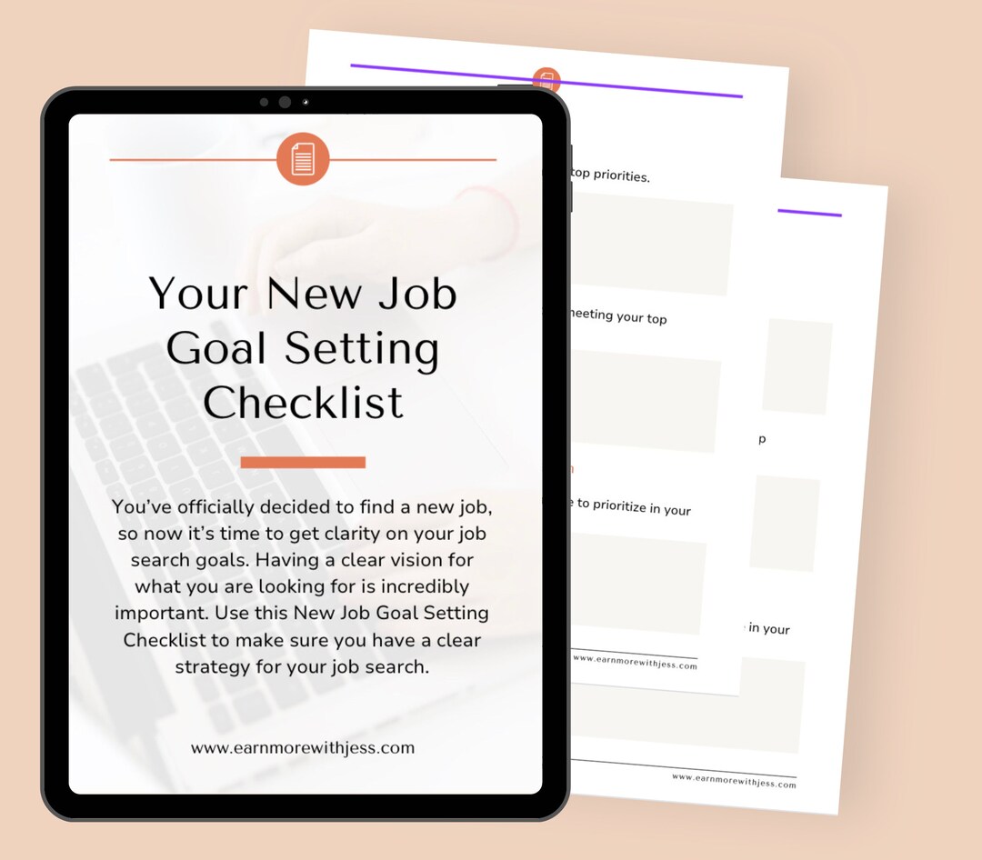 New Job Goal Setting Checklist: Get Clarity on Your Job Search Goals - Etsy
