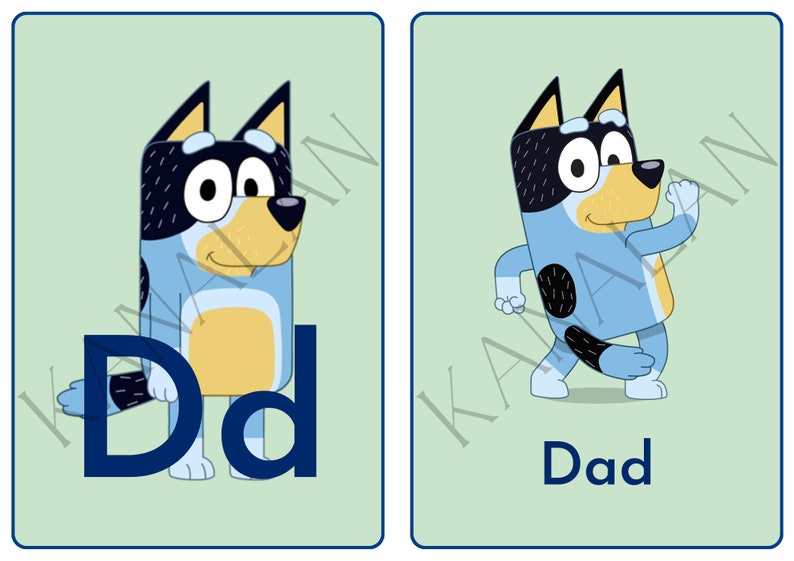 Bluey Alphabet Cards. A-Z With All Your Favourite Characters - Etsy ...