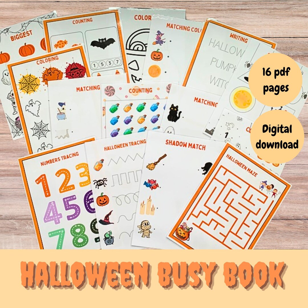 Halloween Busy Book : Printable Activity Book for Toddler. Quiet Book ...