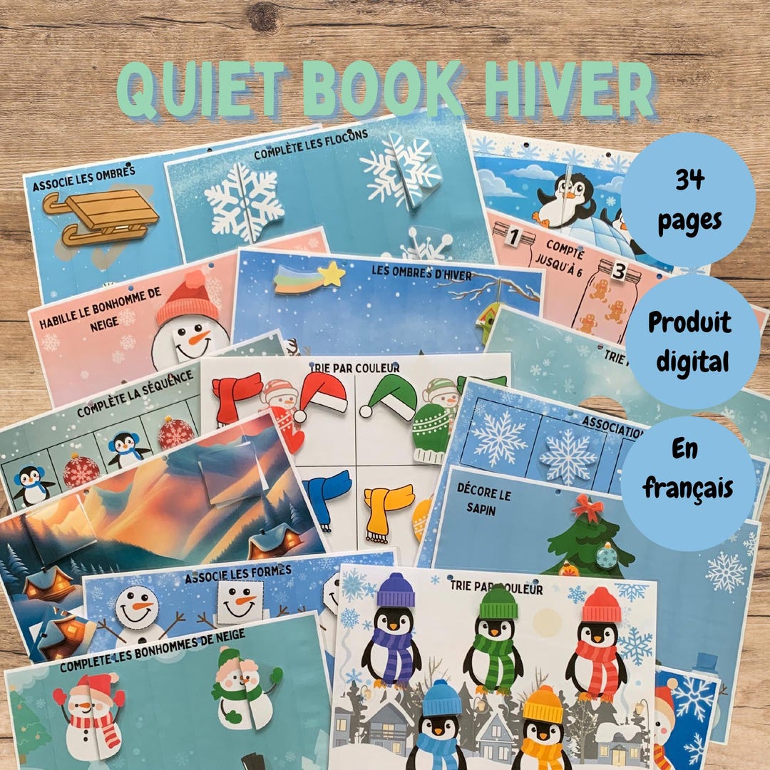 Winter Quiet Book : Busy Binder for Toddler. Printable Preschool ...