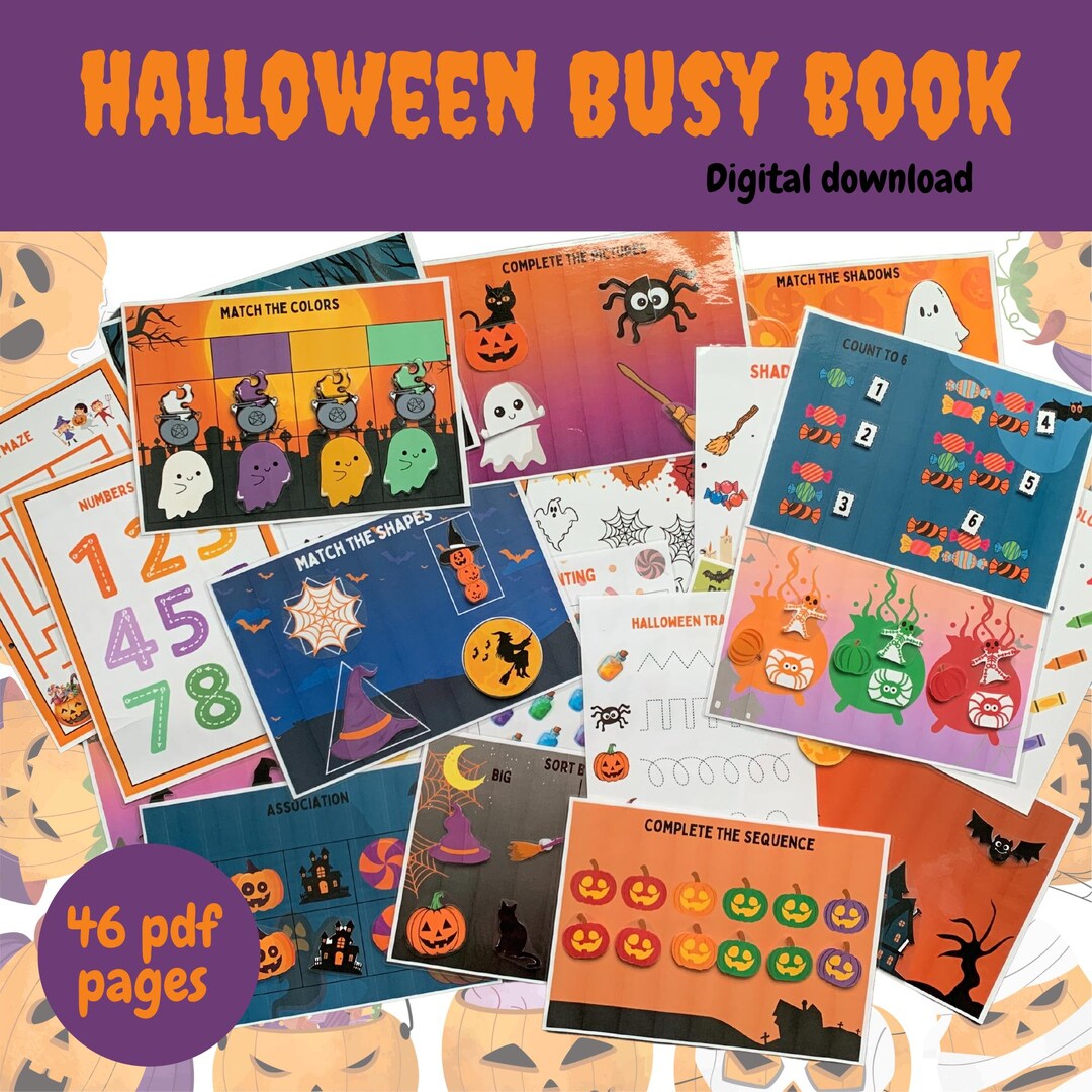 Halloween Bundle Busy Book : Printable Busy Binder for Toddler ...