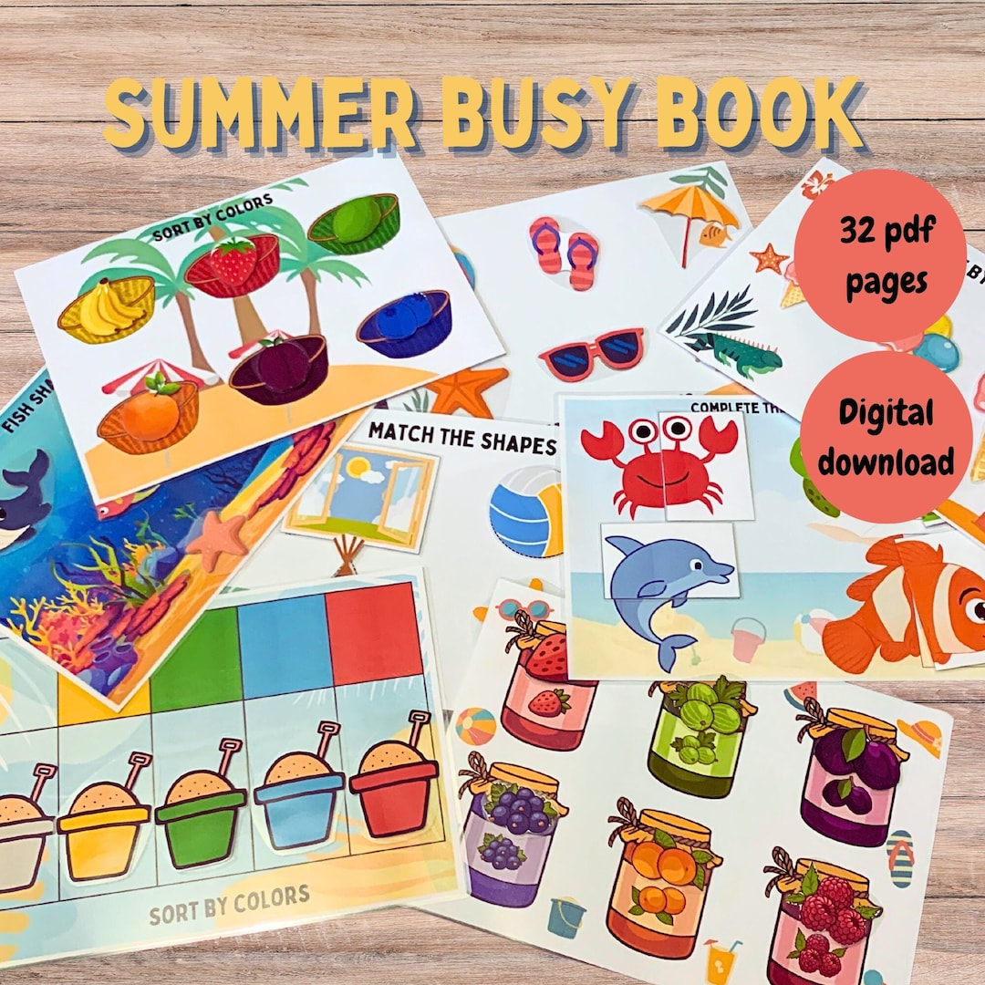 Summer Busy Book Toddler : Printable Quiet Book for Toddler Preschool ...