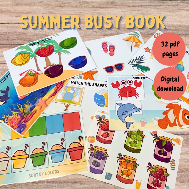 Summer Busy Book Toddler : Printable Quiet Book for Toddler Preschool ...