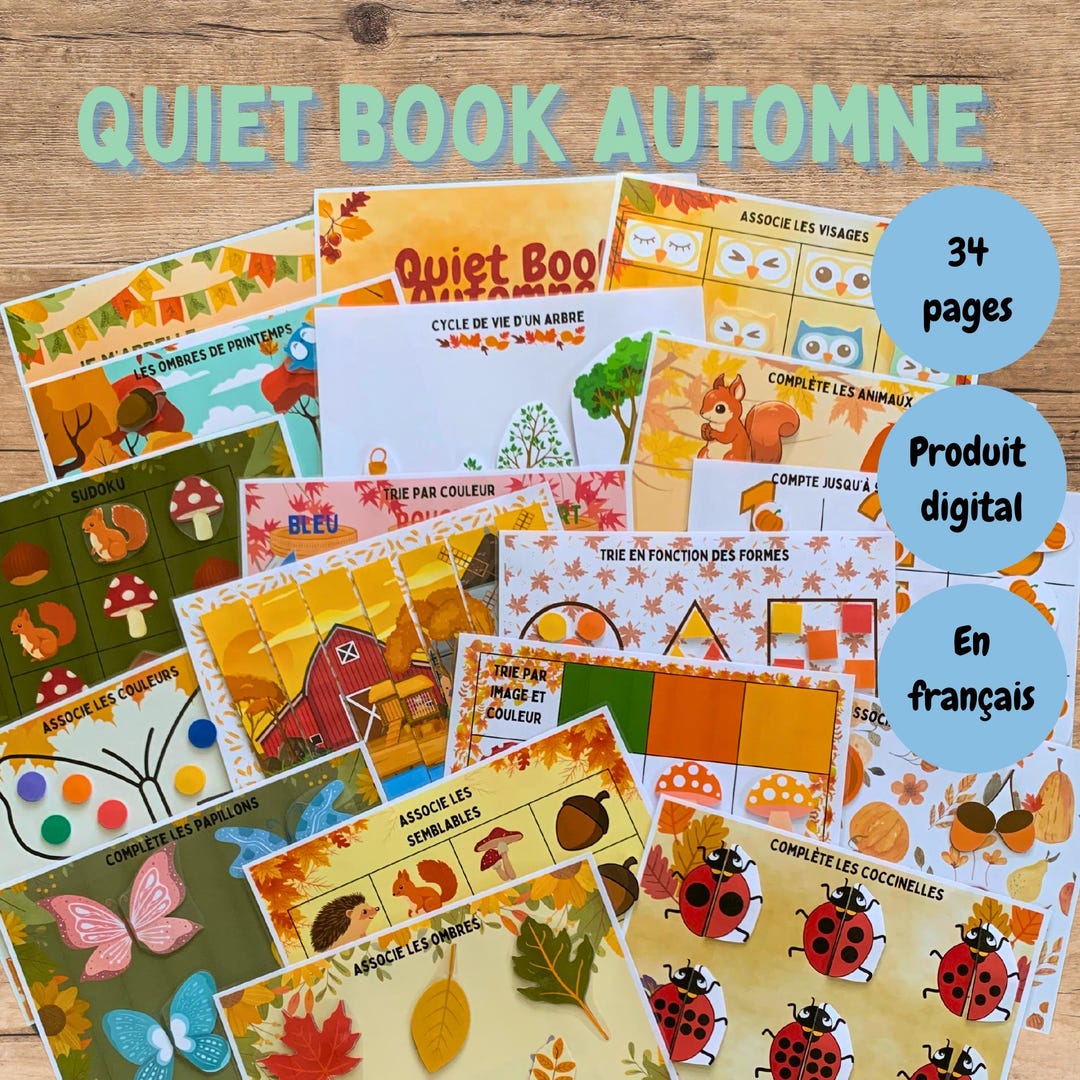 Fall Quiet Book : Printable Busy Binder for Toddler. Preschool ...