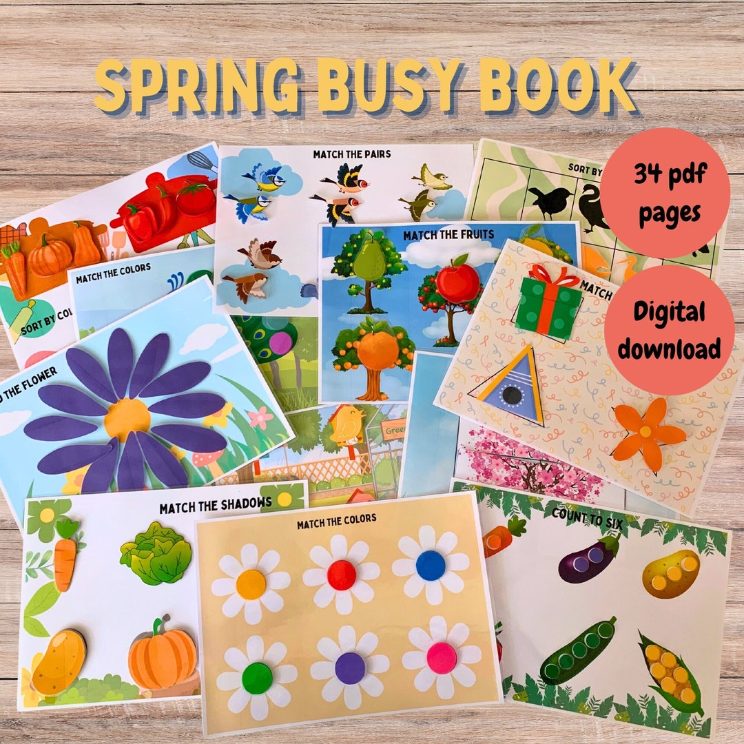 Spring Busy Book Printable. Activities for Busy Binder. Preschool ...