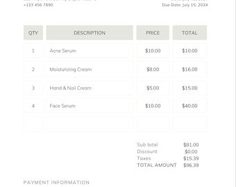 Receipt Template - Etsy