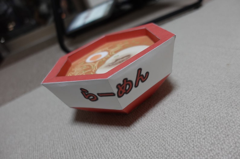 DIY Ramen Bowl Papercraft Template | 3D Low Poly Decor (digital ...