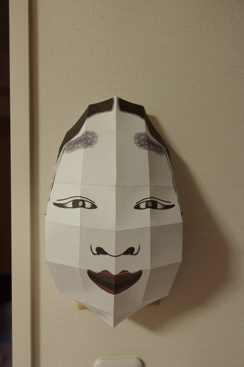 Papercraft Japanese Mask Template! DIY Traditional Japanese Noh Mask ...