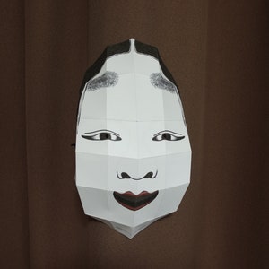 Papercraft Japanese Mask Template! DIY Traditional Japanese Noh Mask ...