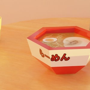 Papercraft Ramen Bowl Template! DIY 3D Low Poly Home Decor Dish ...