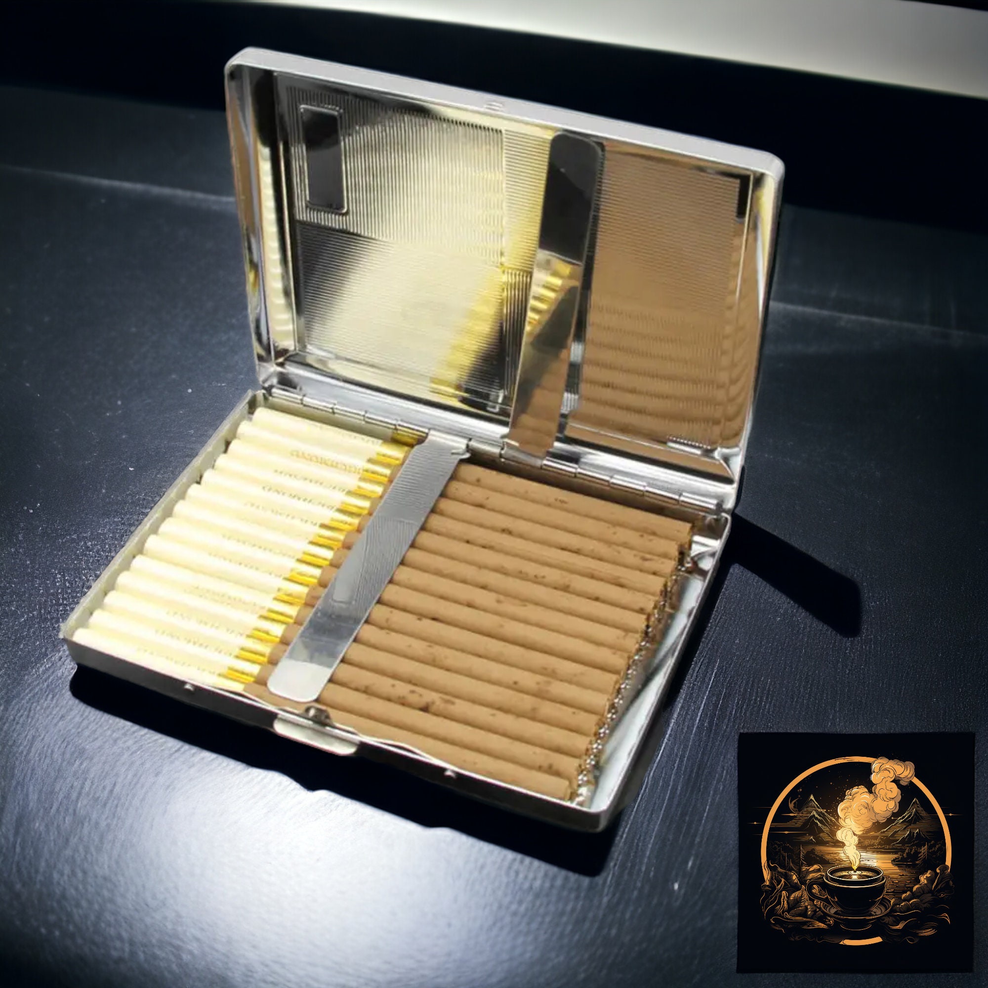 Engraved Cigarette Case, Handmade Cigarette Case, Vintage Style, Metal ...