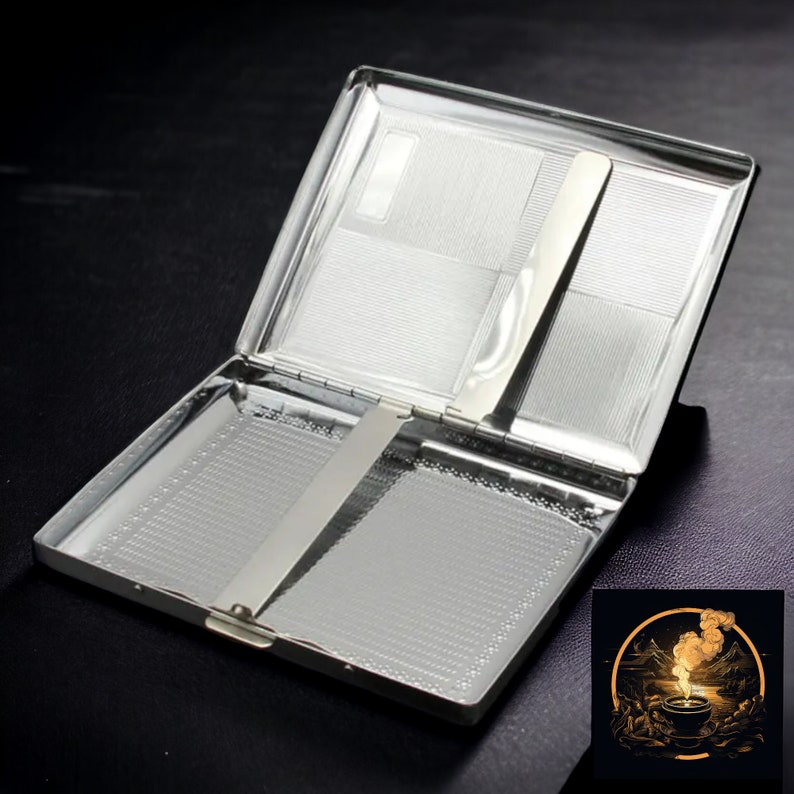 Engraved Cigarette Case, Handmade Cigarette Case, Vintage Style, Metal ...