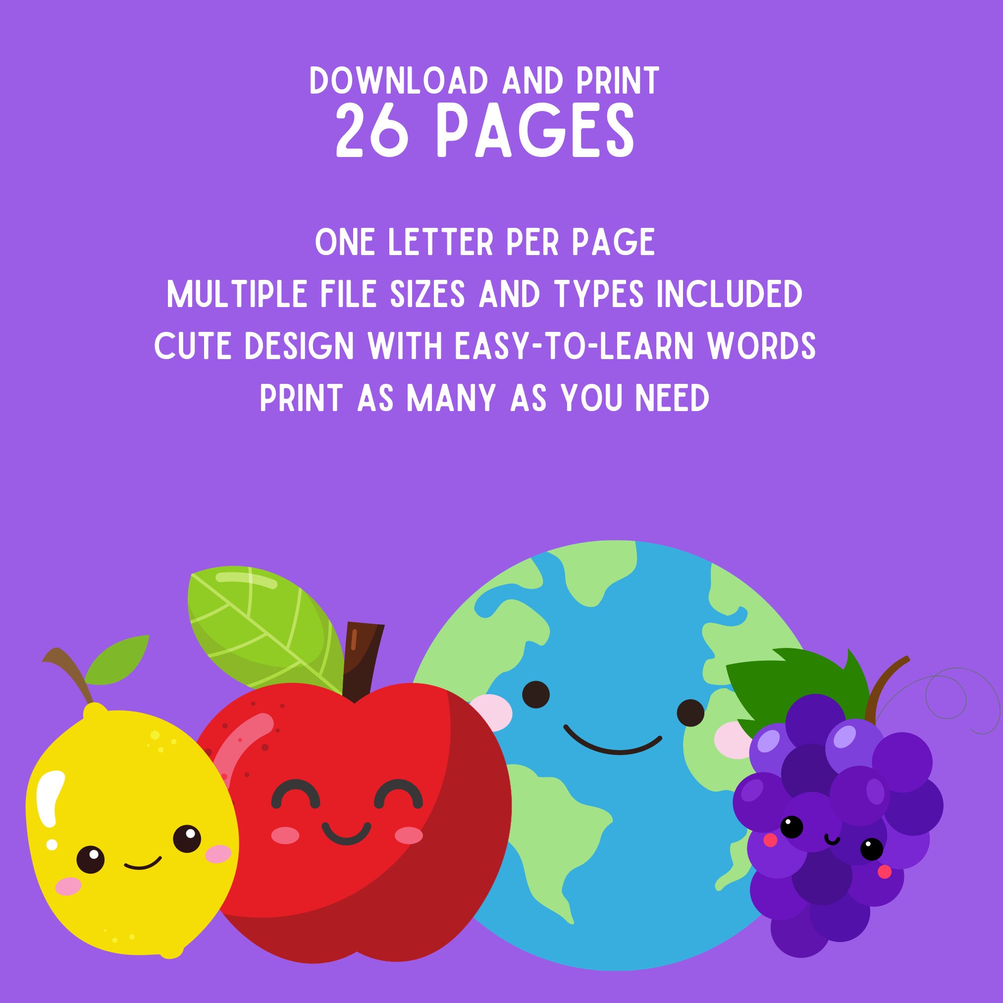 26 ABC Flash Cards Alphabet Poster Classroom Educational Art Flashcards ...