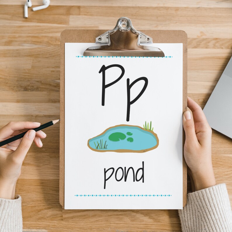 26 ABC Flash Cards Alphabet Poster Classroom Educational Art Flashcards ...