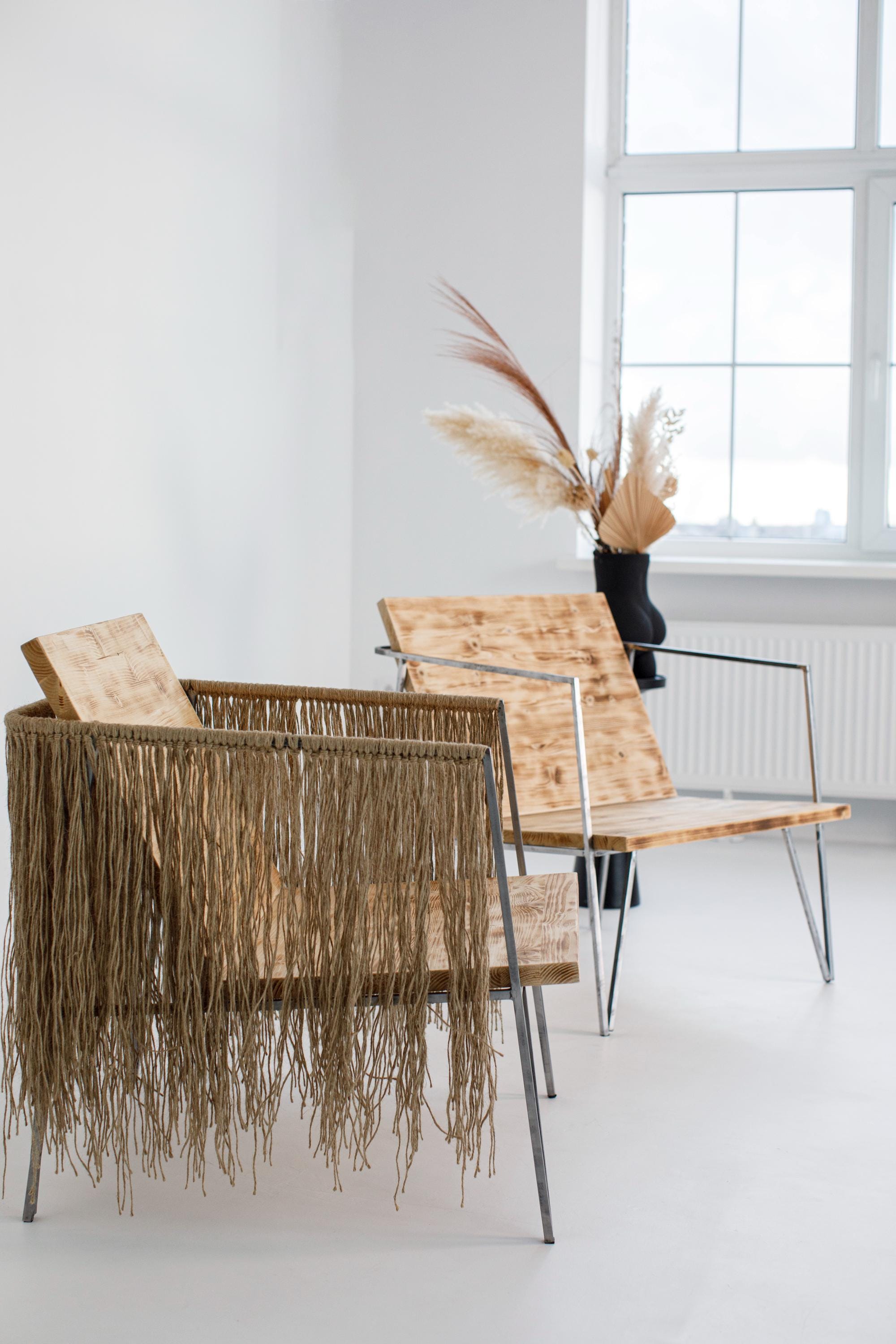 Timber Fringe Natural Armchair - Etsy