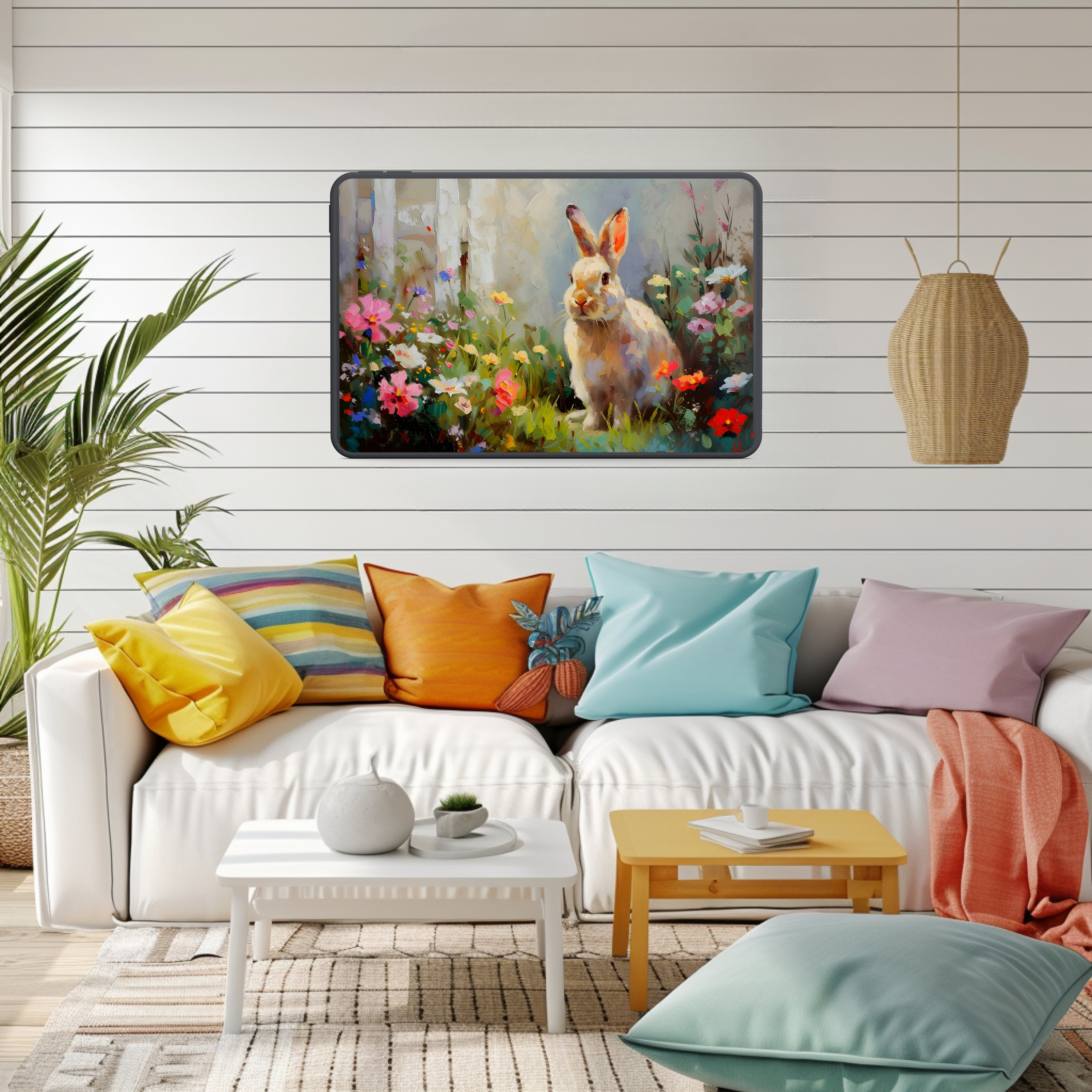 Printable Vintage Bunny, Flower Garden Rabbit, Digital Art to Download ...