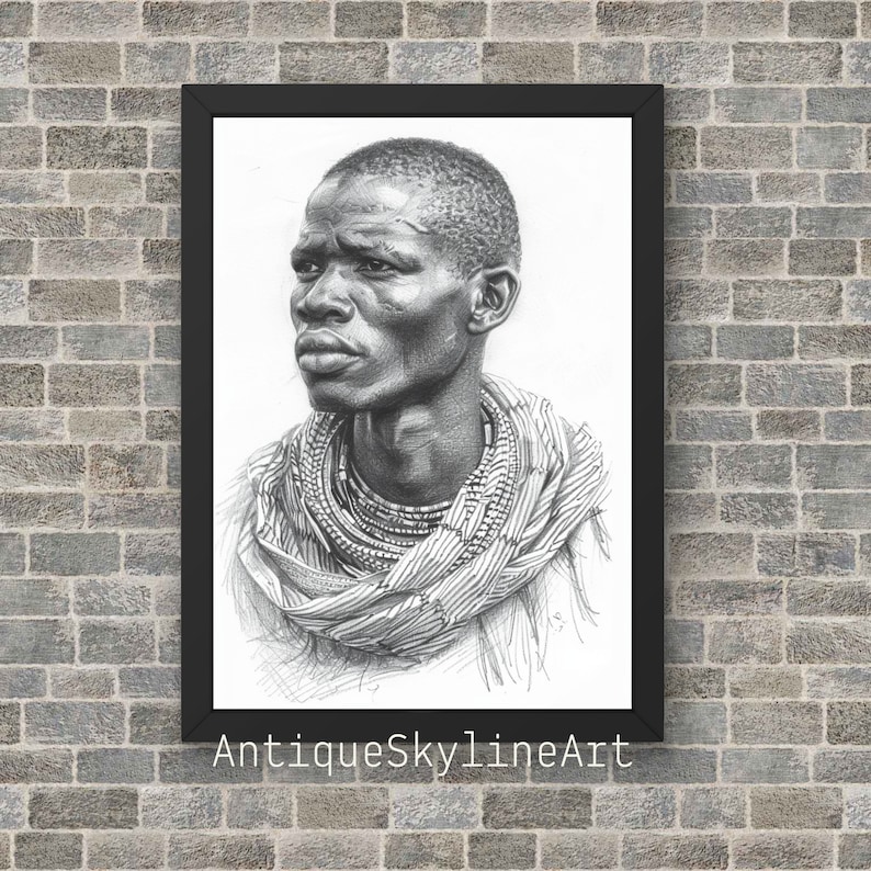 Printable Black Pencil Portrait Sketch, Printable Artwork PRINTABLE ...