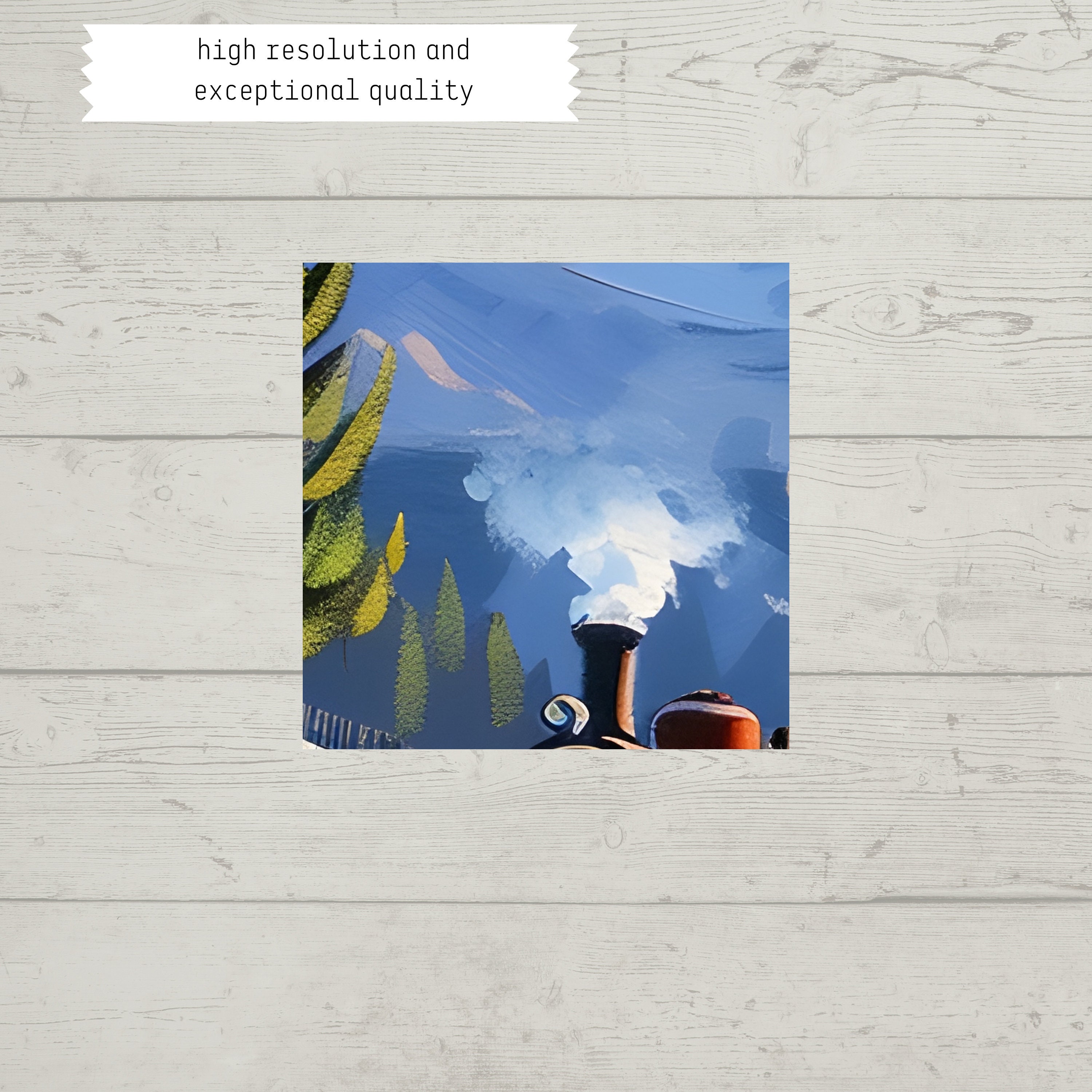 Printable Vintage Steam Train Oil Painting, Mountain Train, Train ...