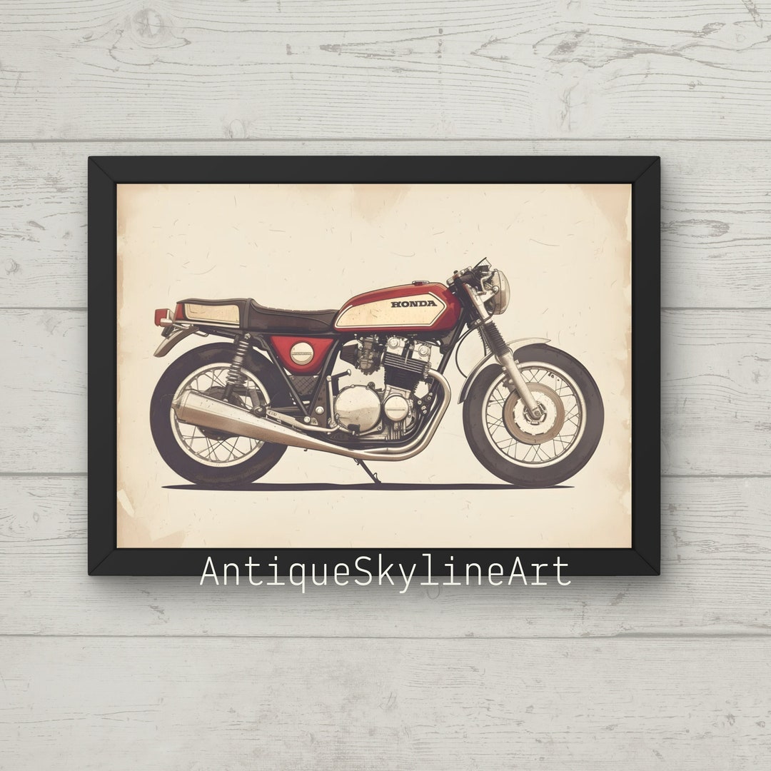 Printable Motorcycle Illustration, Rider's Motorcycle , Download ...