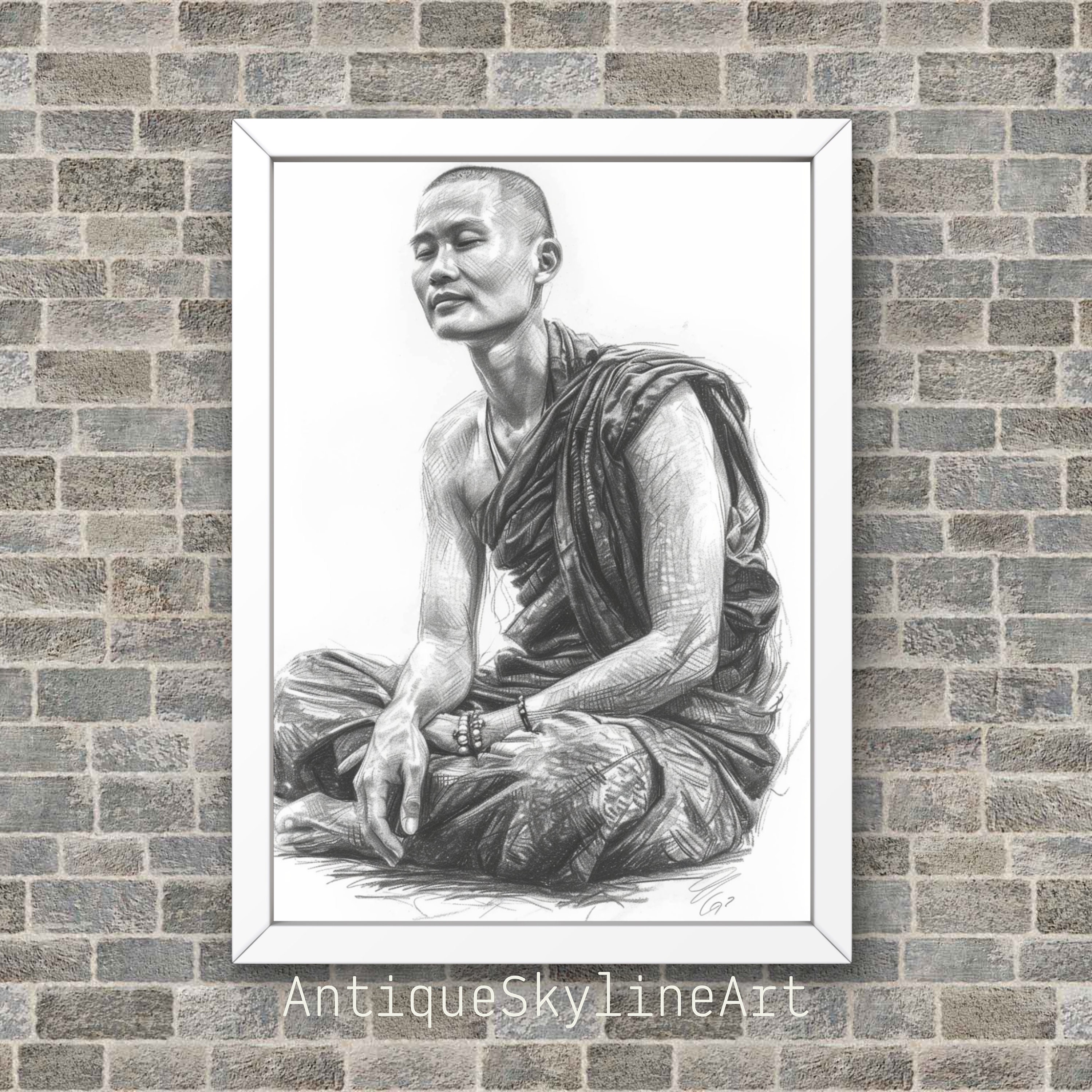 Printable Black Pencil Portrait Sketch, Printable Artwork PRINTABLE ...