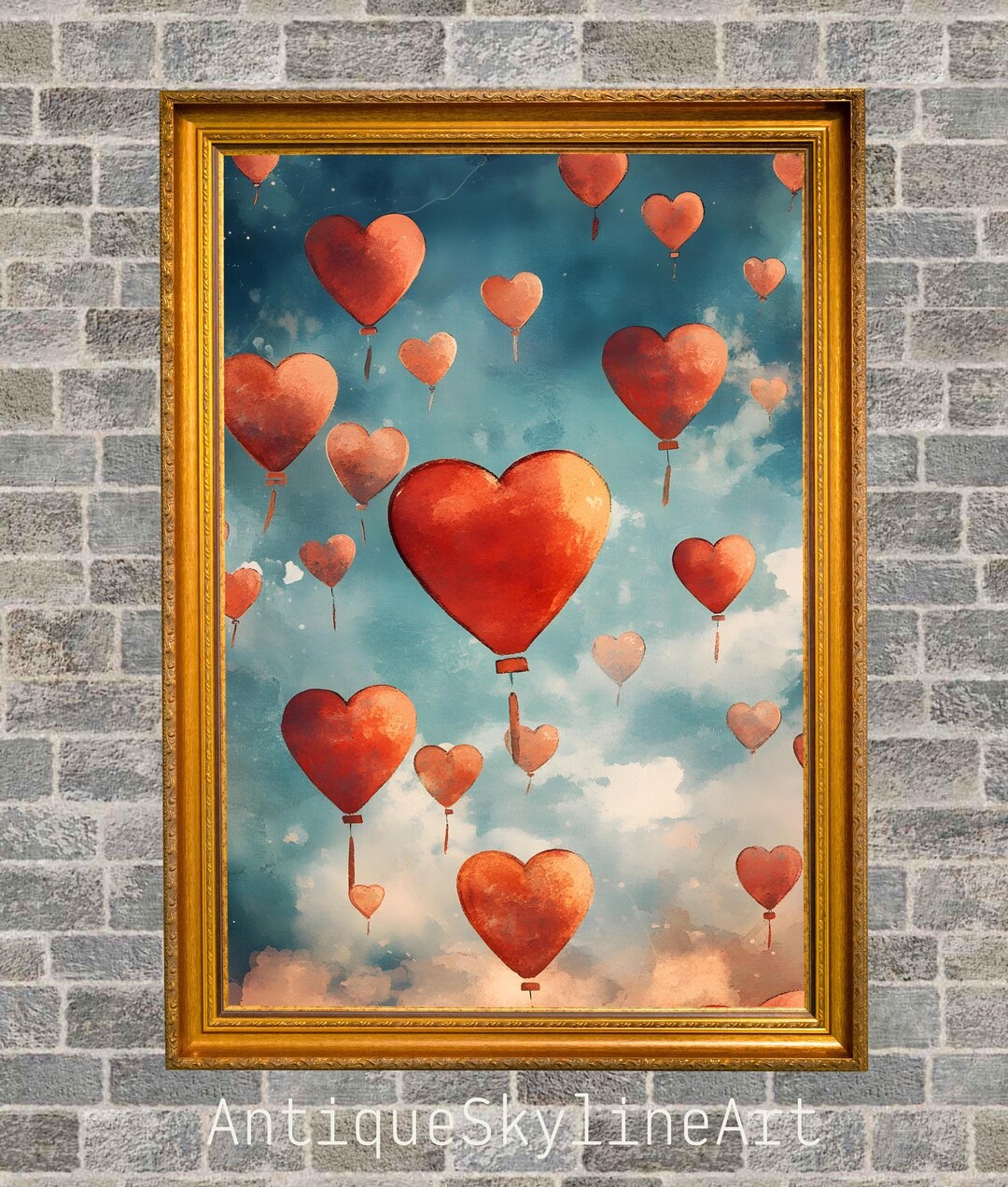 Valentines Day, Printable Wall Art, Print Valentines Wall Art, Vintage ...