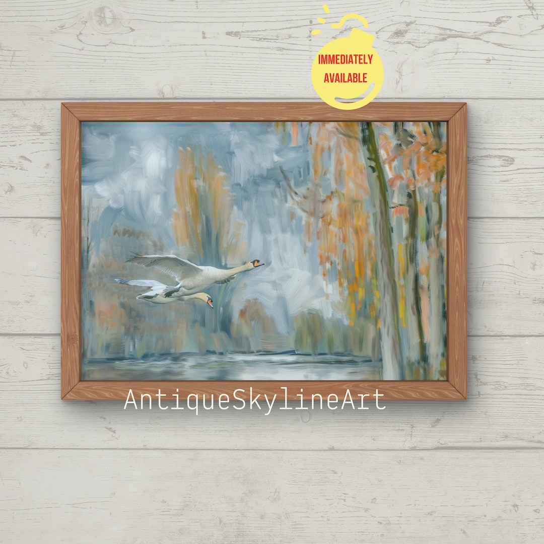 Goose Art Print | Vintage PRINTABLE Wall Art | Soft Colors for Bedroom ...