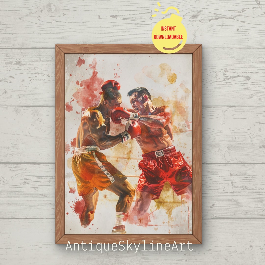 Boxer Art Print Vintage PRINTABLE Wall Art Oil Painting Print Printable ...