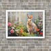 Printable Vintage Bunny, Flower Garden Rabbit, Digital Art to Download ...