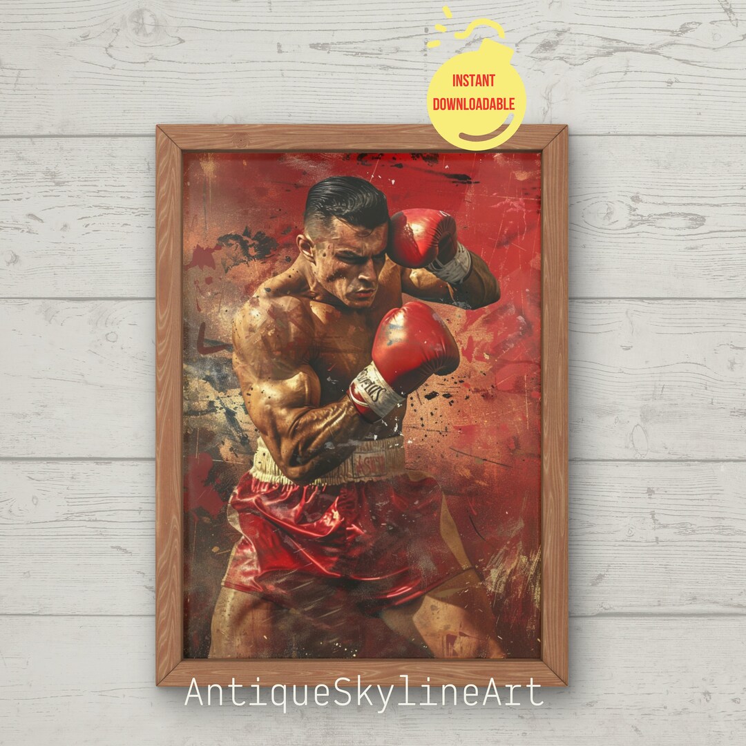 Boxer Art Print | Vintage PRINTABLE Wall Art | Oil Painting Print ...