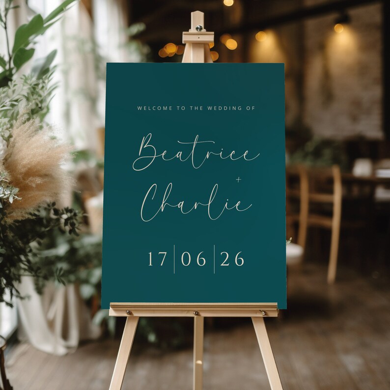 Emerald Green // Wedding Welcome Sign, Welcome to Our Wedding Poster ...