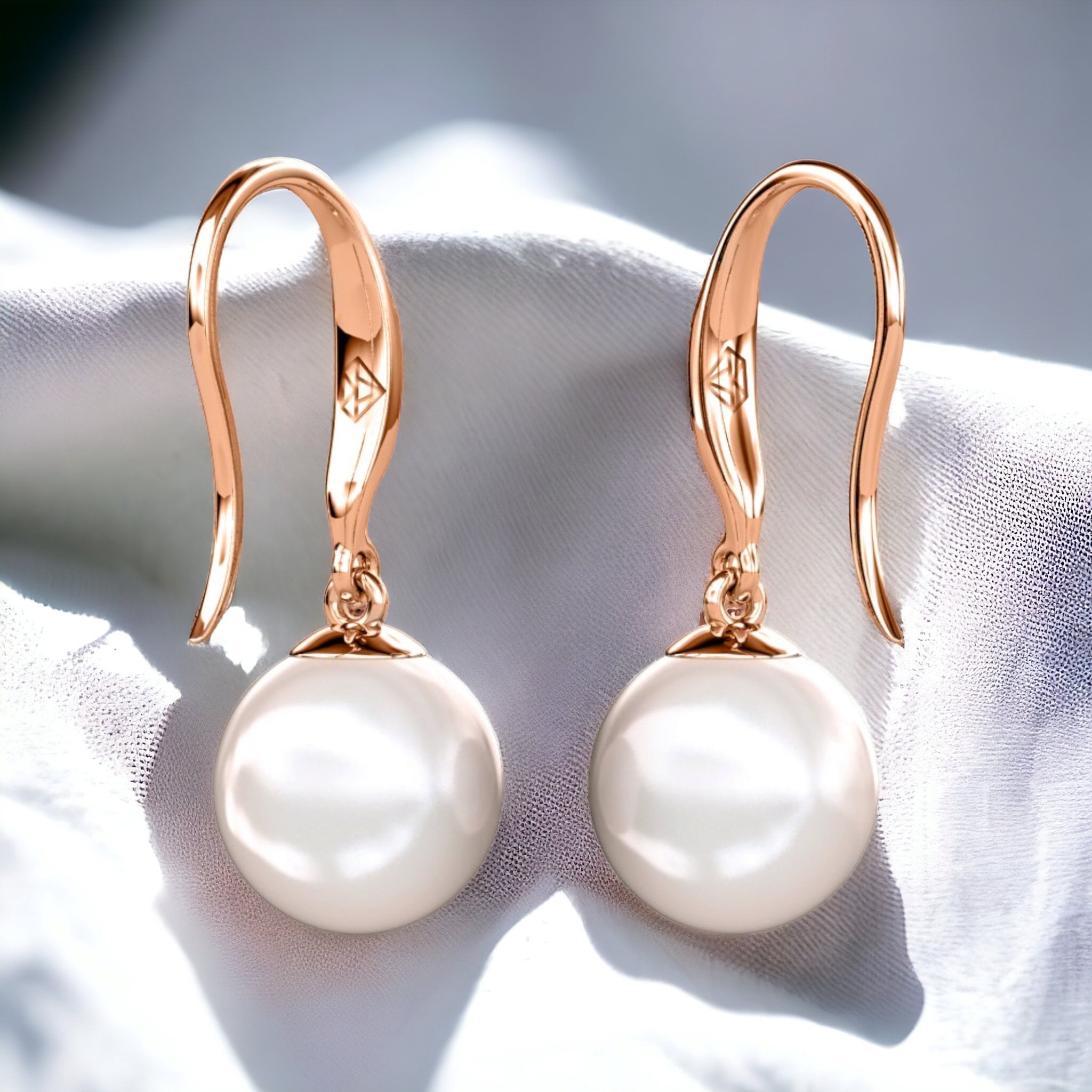 Ohrringe mit Perle und österrischem Kristall, Gold, Silber und Roségold ...